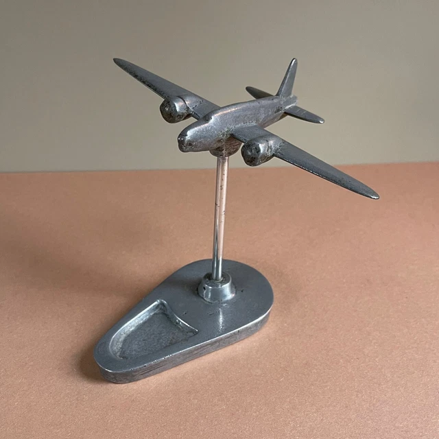 WW2 ERA CAST Aluminium Aircraft Model On Ashtray Stand ~ Twin Prop ...