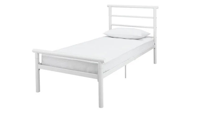 AVALON SINGLE METAL Bed Frame - White £119.99 - PicClick UK