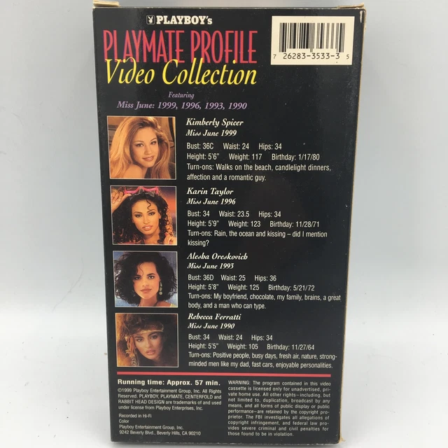 PLAYBOY PLAYMATE PROFILE Video Collection Miss June 1999, 1996, 1993 ...