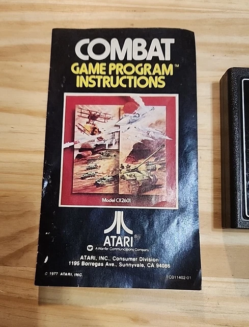 ATARI 2600 COMBAT Game with Manual - Cart Only - Tested and Works $16. ...
