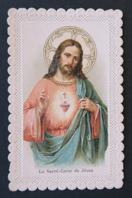 CANIVET SACRÉ CŒUR de Jésus HOLY CARD 19thC Santino 1 EUR 7,00 ...