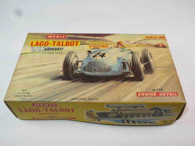 MERIT MODELL RENNWAGEN Bausatz 1/24 Lago-Talbot VERSIEGELT in Top Box J ...
