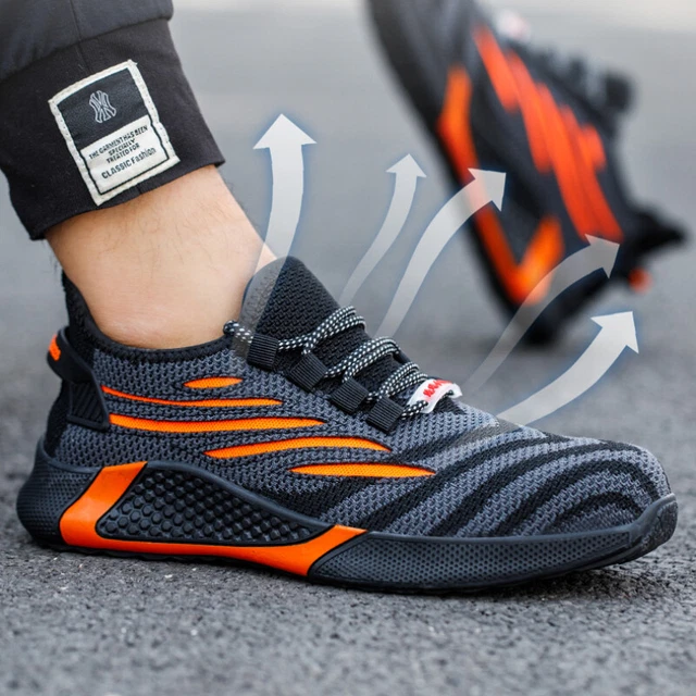 UNISEX LIGHTWEIGHT SAFETY Work Trainers - Composite Plastic Toe Cap ...