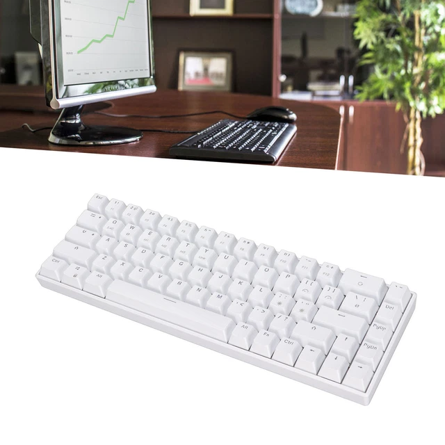 WIRELESS 2.4 G Mechanical Keyboard White 68 Keys Quick Response ...