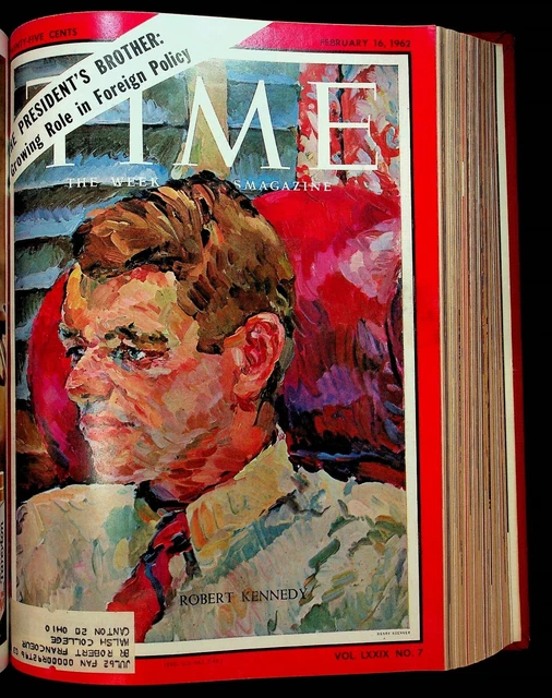 TIME MAGAZINE BOUND VOLUME LOT Jan-Mar 1962 Robert John F Kennedy JFK ...
