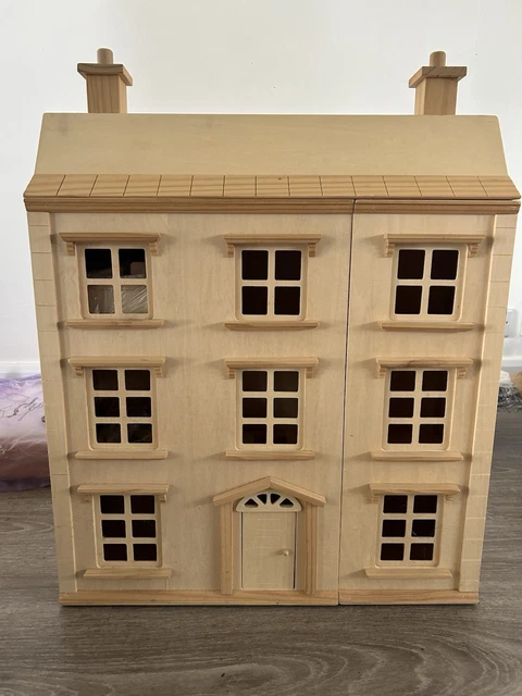 WOODEN DOLL'S HOUSE 4 Storey 7 Rooms Opening Front, Furniture & Dolls £ ...