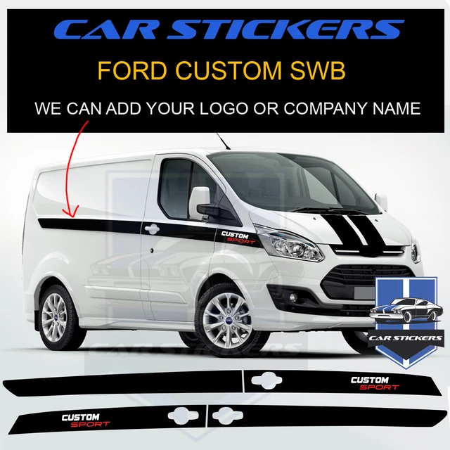 FORD TRANSIT CUSTOM Side +Bonnet Decals Racing Stripes Van Stickers for ...
