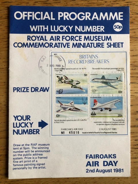 BRITAIN’S RECORD BREAKERS (airplanes) commemorative miniature sheet ...