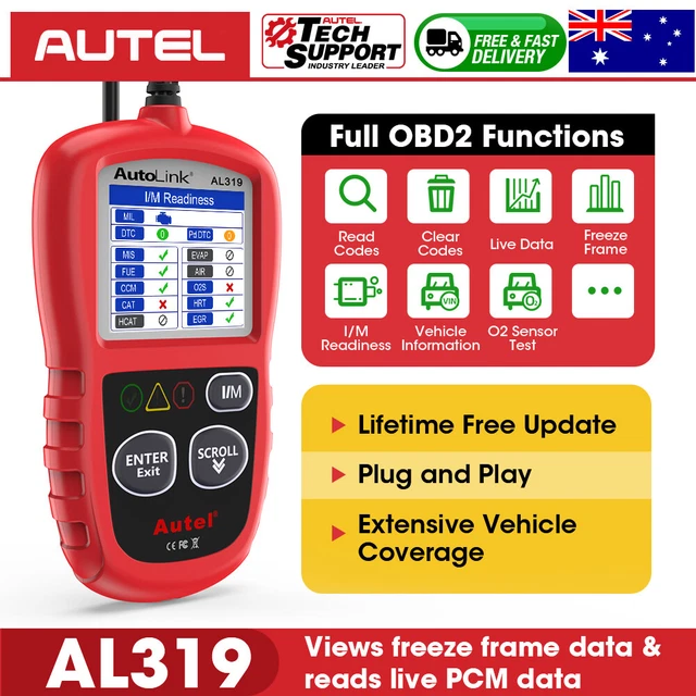 Autel Autolink Al319 Obd2 Scanner Automotive Engine Fault Code Reader