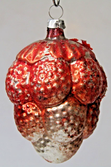 ANTIQUE VINTAGE BLOWN Glass CLUSTER BERRY Bumpy Christmas Ornament ...