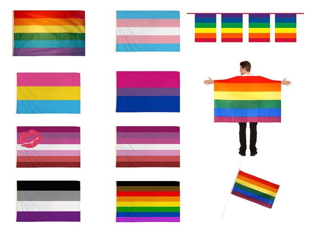 PRIDE FLAGS PARADE Pan Asexual Flag Lesbian Transgender Bisexual Gay ...