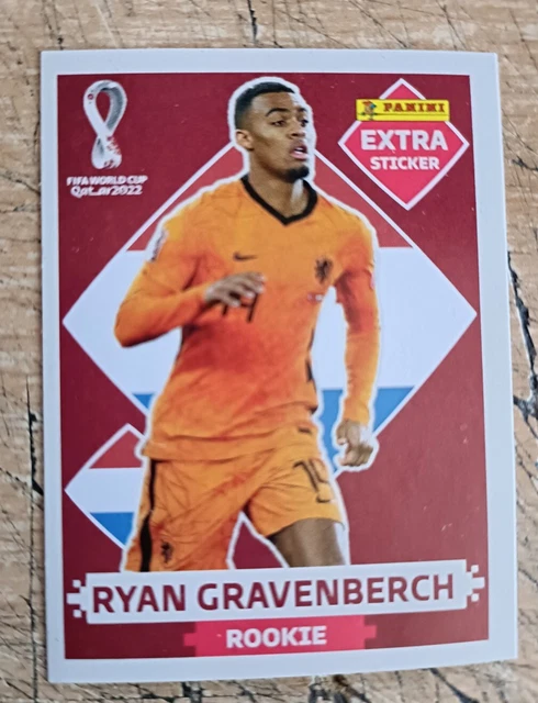 PANINI FIFA QATAR 2022 RYAN GRAVENBERCH ROOKIE NEDERLAND EXTRA STICKER bordeaux EUR 4,99 ...