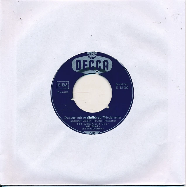 DU SAGST MIR so zärtlich aus Wiederseh'n - Lys Assia - LC Single 7 ...