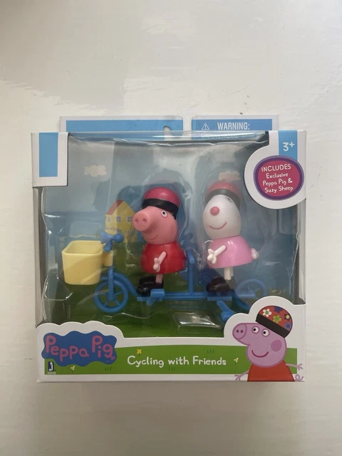 PEPPA PIG AND Suzy Sheep Mini Figure Set 3” 2 Piece Cycling With ...
