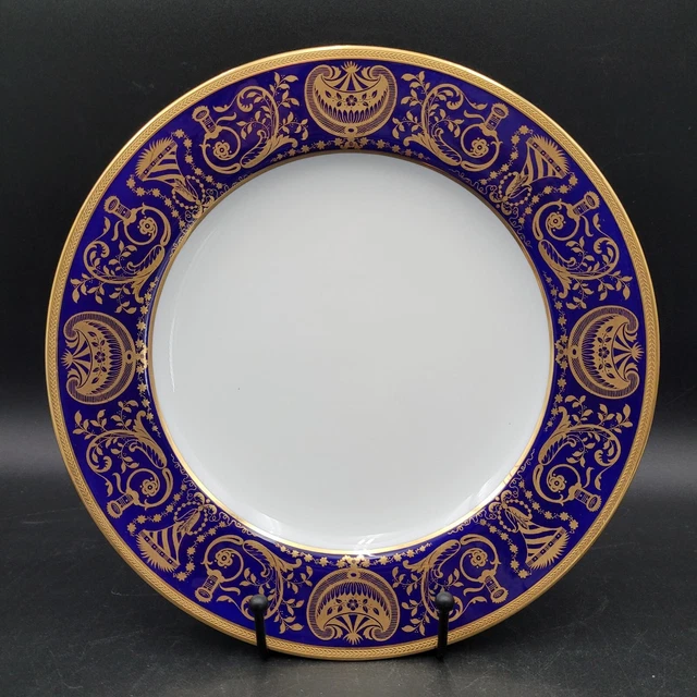 SPODE COPELAND COBALT Blue Gold Encrusted Dinner Plate 10 1/4" Rare ...