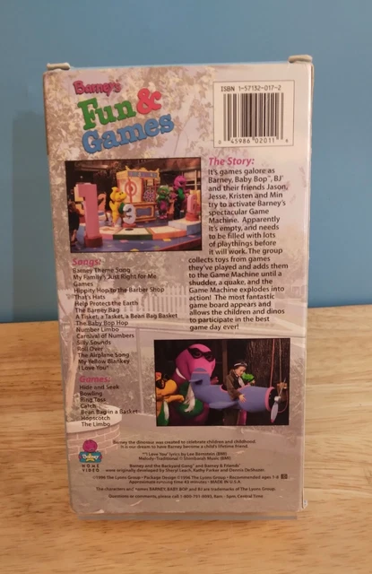 BARNEY - BARNEYS Fun and Games (VHS, 1996) EUR 11,36 - PicClick FR