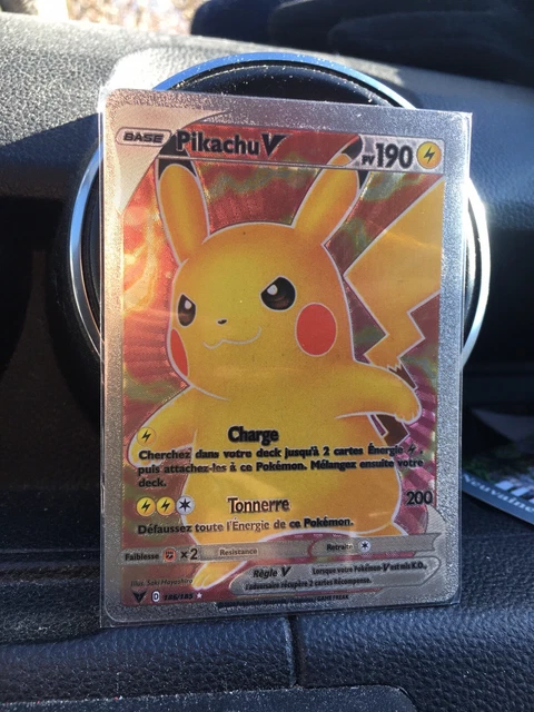 CARTE POKEMON SILVER Argent - Pikachu V - PV190 - Français - 186/185 ...