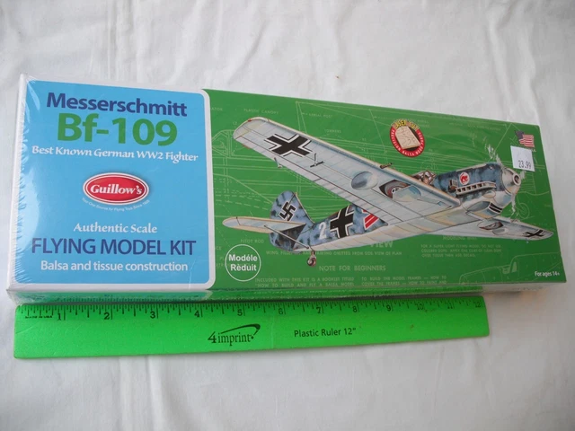 GUILLOWS 505 MESSERSCHMITT Bf-109, WW2, Flying Airplane, Balsa Wood ...
