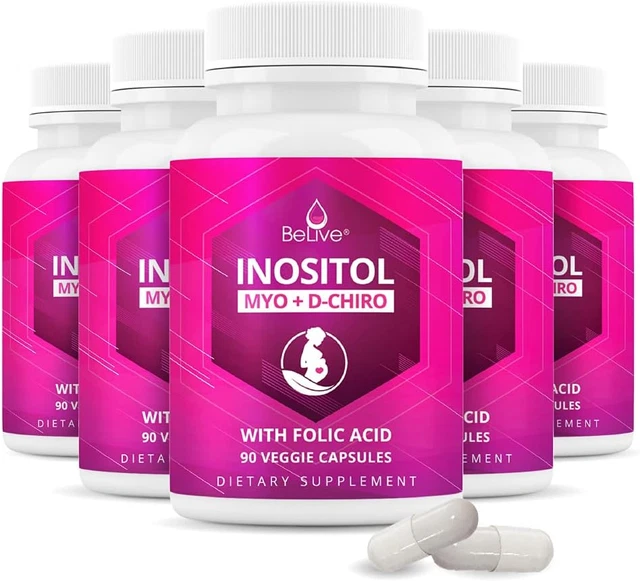 MYO-INOSITOL & D-CHIRO Inositol Capsules with Folic Acid for PCOS ...