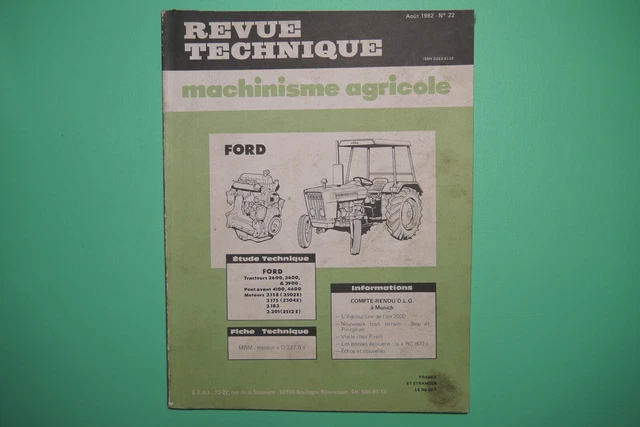 REVUE TECHNIQUE MACHINISME Agricole N°22 Ford 2600 3600 3900... EUR 40,00 - PicClick FR