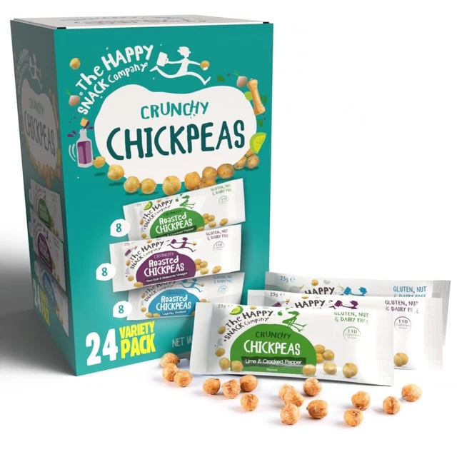 THE HAPPY SNACK Company Roasted Chickpeas Variety Pack 24 x 25g (Sea ...