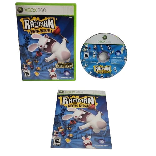 RAYMAN RAVING RABBIDS (Microsoft Xbox 360, 2007) Game With Manual £13. ...