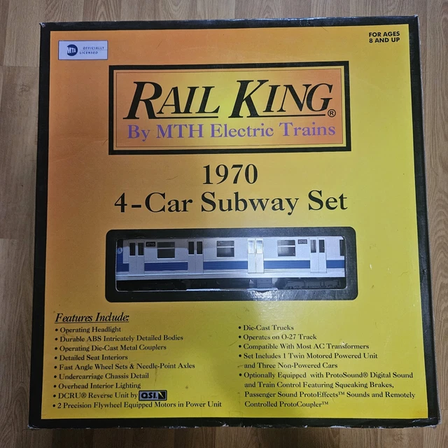 MTH O GAUGE RailKing MTA NY Transit 1970 4-Car R-42 Subway Set LNC $529.99 - PicClick CA