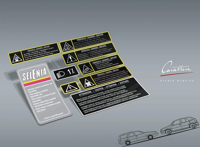 KIT COMPLETO ADESIVI STICKER MOTORE per FIAT TIPO E TEMPRA EUR 33,00 ...