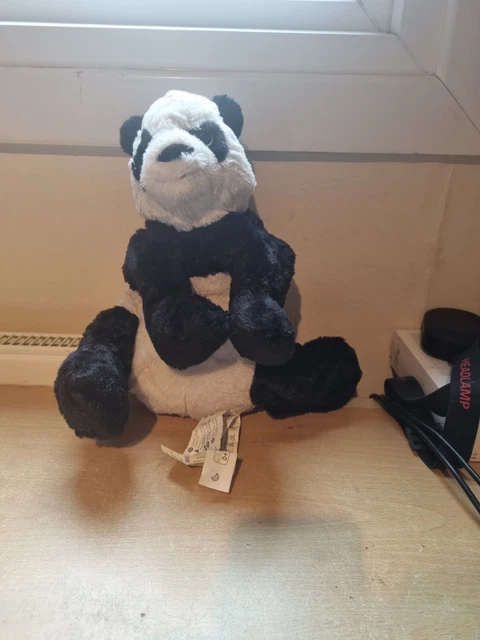 IKEA KRAMIG PANDA Bear Soft Plush Cuddly BLACK white Comforter Toy ...