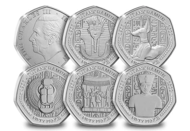 BRAND NEW 2023 50p coin set The Tutankhamun Treasures BUNC 50p Set Pre ...