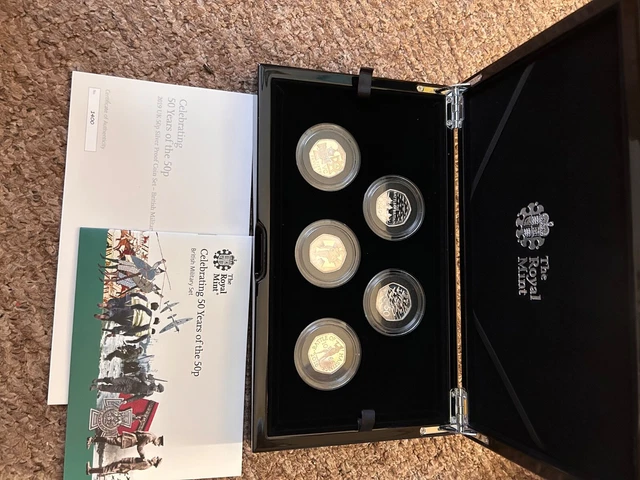 CELEBRATING 50 YEARS of the 50p British Military Silver Proof Coin Set ...