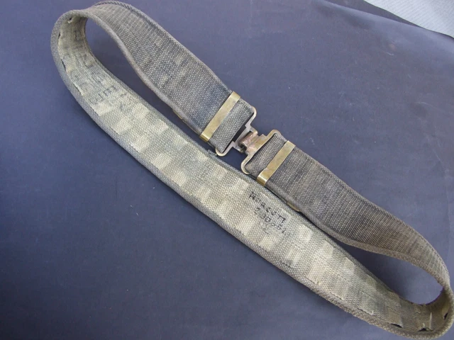 WWII AUSTRALIAN ARMY Webbing Belt Khaki And Brass Buckles Pattern 37 ...