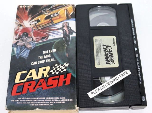 CAR CRASH VHS Tape Sony video VHS movie Joey Travolta 1986 vintage ...