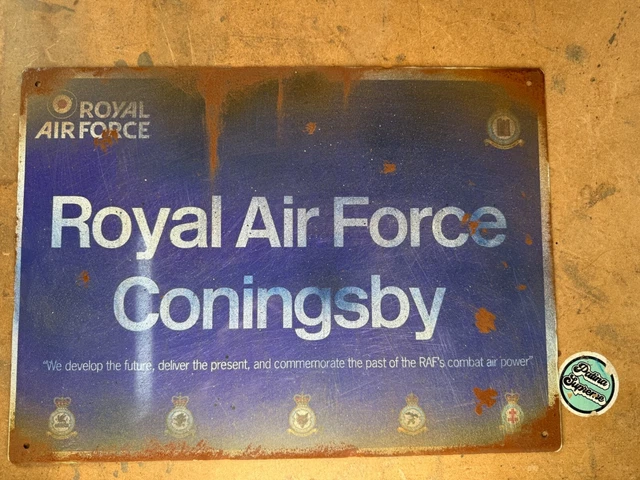 RAF CONINGSBY SIGN Rusty Weathered Worn Military Royal Air Force RAF £ ...