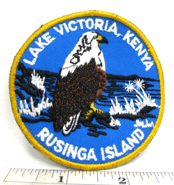 VINTAGE LAKE VICTORIA Rusinga Island Kenya Africa Jacket Patch Safari ...