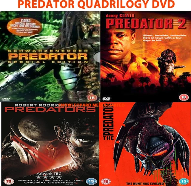 PREDATOR QUADRILOGY DVD Complete Collection 1 2 3 4 Movie Alien Film ...
