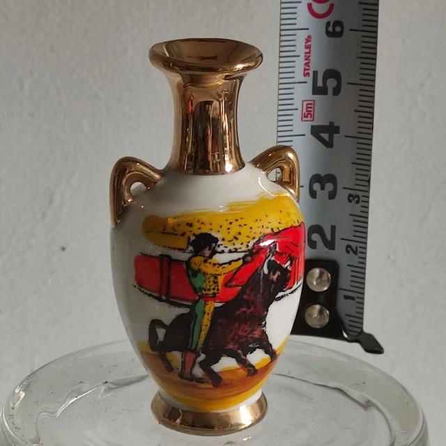 MINIATURE MINI VASE amphore porcelaine ESPAGNE TOREADOR EUR 6,20 ...