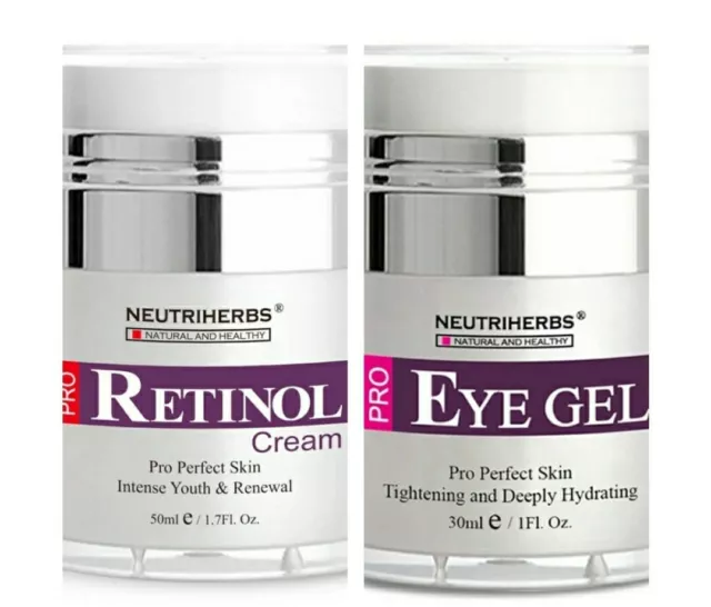 NEUTRIHERBS PRO-RETINOL FACE Cream + Pro Eye Gel. Hyaluronic Acid ...