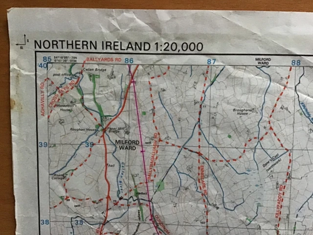 ORIGINAL TROUBLES-ERA BRITISH Army Map Of Markethill, County Armagh, N ...