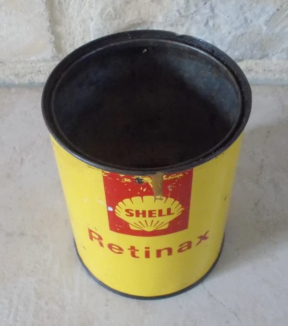 ANCIEN POT DE Graisse Bidon Huile SHELL Retinax Oil vintage France oil ...