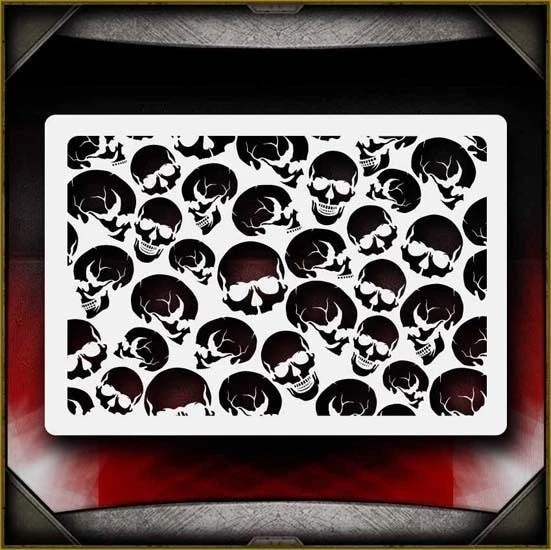SKULL BACKGROUND 8 Airbrush Stencil Template Airsick 19 34 PicClick UK