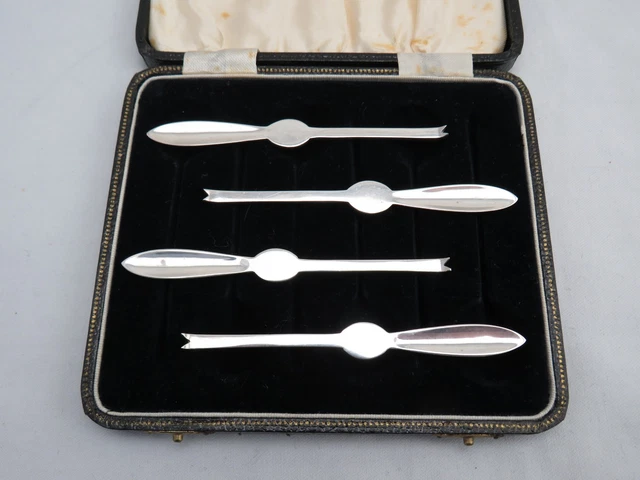 CASED SET 4 Solid Sterling Silver Lobster Picks / Seafood Picks ...
