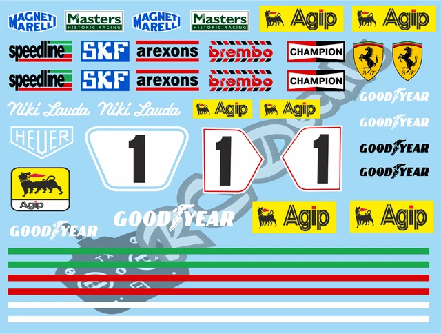 F1 1/10 DECAL Set Ferrari 312T - 1975 Tamiya F103 F104 £16.00 - PicClick UK