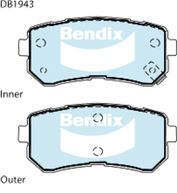 REAR BRAKE PADS TP Bendix DB1943TP for Hyundai i30 GD Hatchback CRDi 1. ...