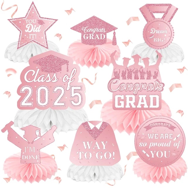 PINK GRADUATION DECORATIONS Class of 2025 Graduation Centerpieces for ...
