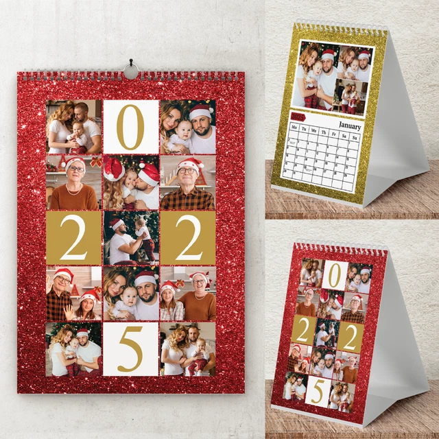 PERSONALISED PHOTO CALENDAR Christmas Gift Calendar 2025 Family Wall ...