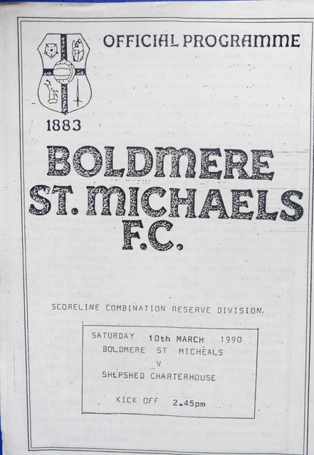 BOLDMERE ST.MICHAELS RESERVES V Shepshed Charterhouse Reserves 10/3 ...