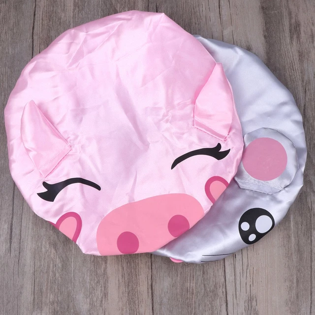 2PC BABY PVC Waterproof Cartoon Little Mouse and Pink Pig Shower Satin ...