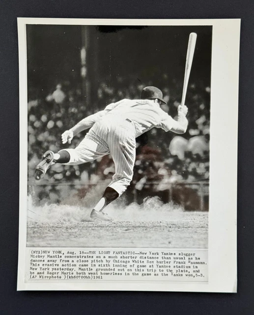 VINTAGE 1961 MICKEY Mantle AP Wire Photo, New York Yankees, MLB ...