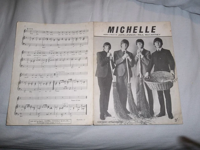 THE BEATLES ORIGINAL Sheet Music From 1965 Michelle Northen Songs ...